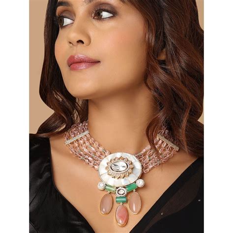 Joules by Radhika White Gemstone Necklace