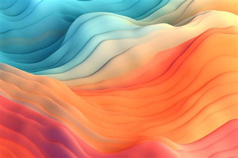Premium AI Image | Abstract 3d wavy background with a variety of colors generative ai