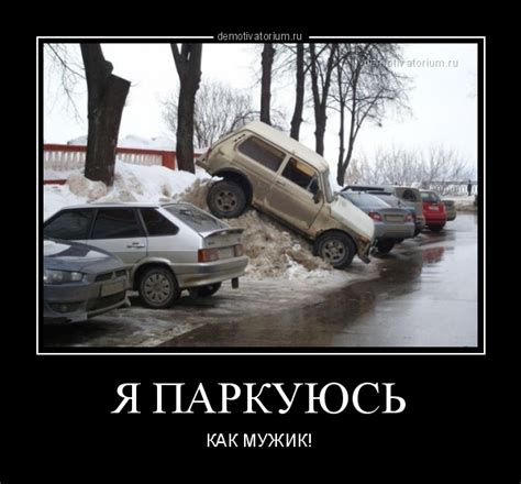 Демотиватор Я ПАРКУЮСЬ КАК МУЖИК!