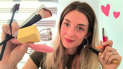 ASMR Doing Your Makeup 💄 - Real Camera Touching & Brushing - Mouth Sounds - No Talking #asmr # ...