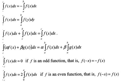 integration - Need help figuring Definite Integral Formulas ...