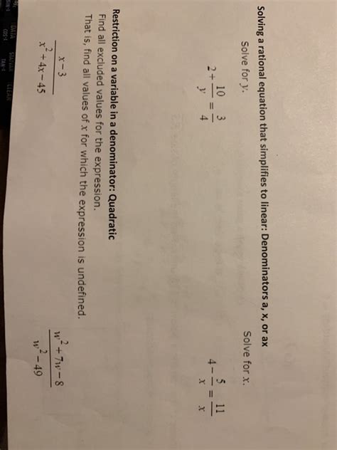 Solved Solving a rational equation that simplifies to | Chegg.com