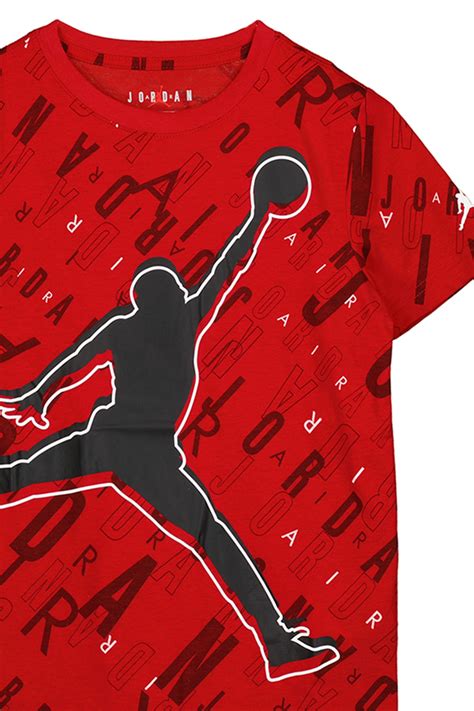Nike, Тениска Jordan с лого, Червен, Черен, 163-175 CM - eMAG.bg