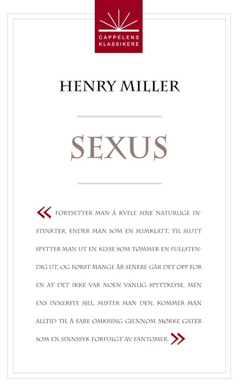 Sexus av Henry Miller - Romaner | Cappelen Damm