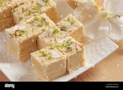 Close-up of soan papdi Stock Photo - Alamy