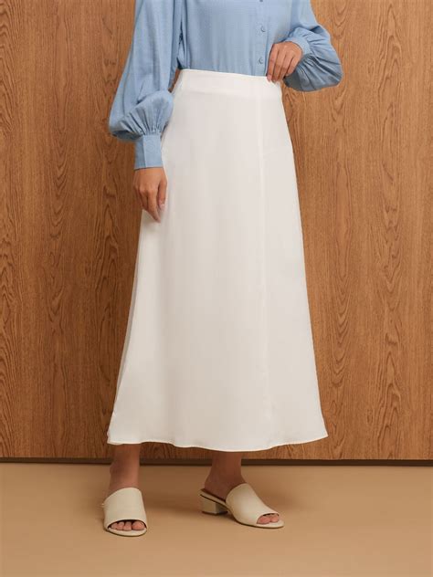 Midi Slip Skirt | Broken White – THENBLANK