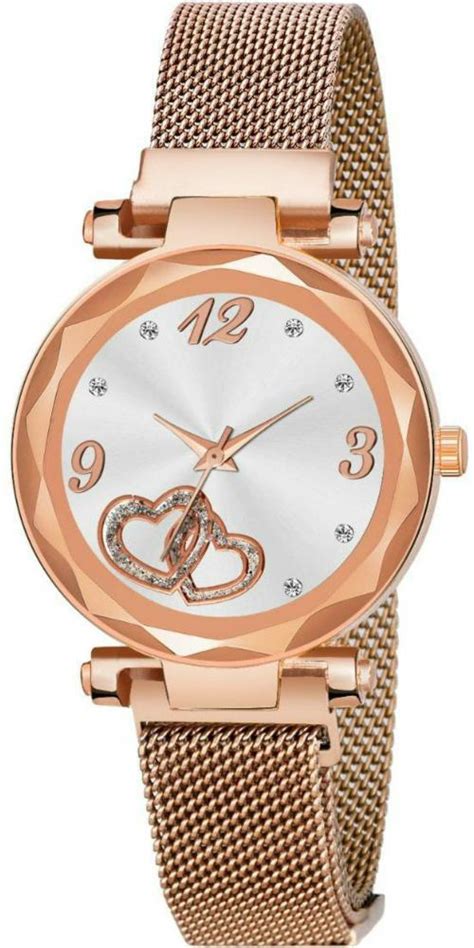 Buy Bolun Analog Silver Dial Rose Gold Strap Watch For Women Online at ...