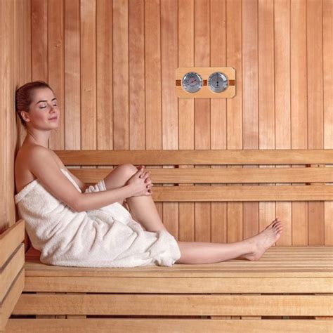 MIFXIN Madera Sauna Hygrothermograph 2 en 1 Termómetro Doble Dial ...