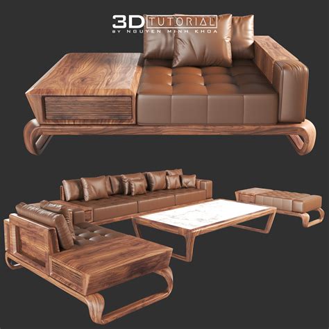 Top 50 mẫu model 3D Sofa gỗ đẹp nhất
