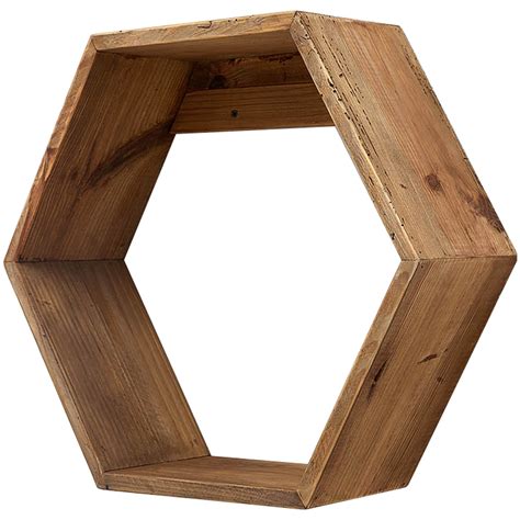 Деревянная полка в виде шестиугольника Wood Honeycomb Shelf по цене 8 ...