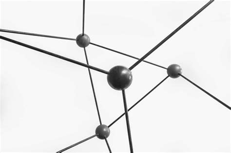 Close-up of black molecular structure against white background stock photo