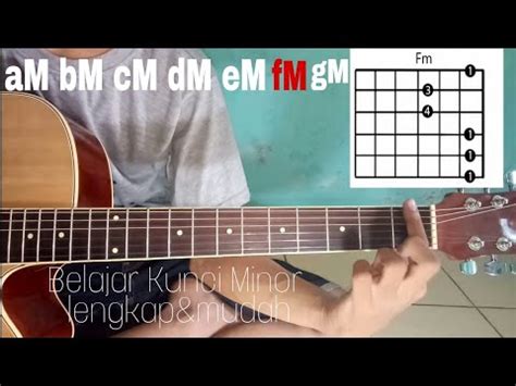 Belajar Kunci dasar minor AM,BM,CM,DM,EM,FM,GM mudah - YouTube