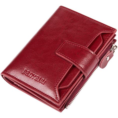 Кошелек женский кожаный маленький, Защита RFID, 17 мест для карточек, 2 ...
