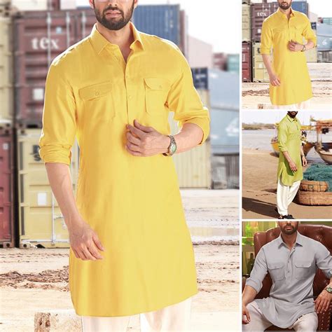 INCERUN Muslim Robes Men's Long Sleeved Marocain Turkish Islamic Saudi ...