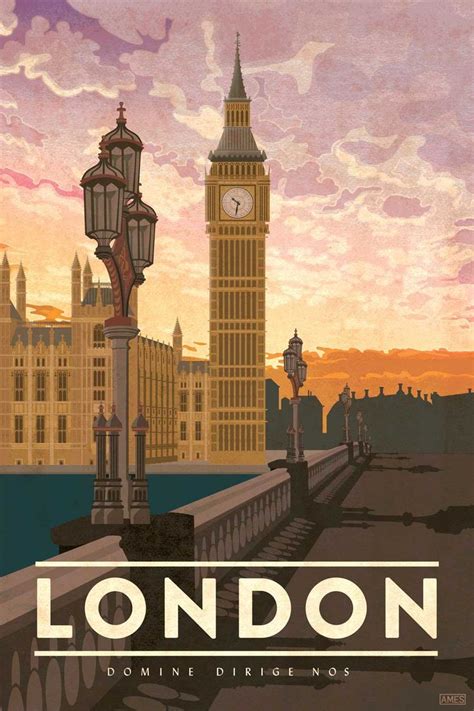London, England-Reise-Plakat | Retro travel poster, England travel ...