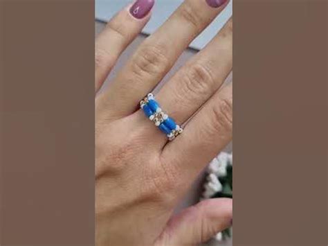 Кольцо из бисера и бусин💙#handmade #кольцо #ручнаяработа - YouTube