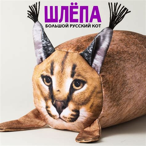 Мягкая антистрессовая игрушка ШЛЕПА большой русский кот 25 см, плюшевые ...