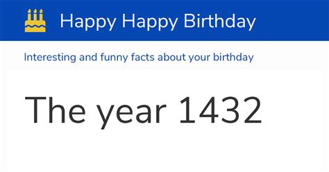 The year 1432: Calendar, history and birthdays