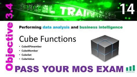 14. Excel Cube Functions - Cubemember, Cubevalue, Cubeset and Cubekpimember - YouTube