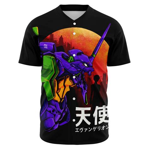 Evangelion Unit-01 Night Baseball Jersey EVA Merch | Evangelion Merch