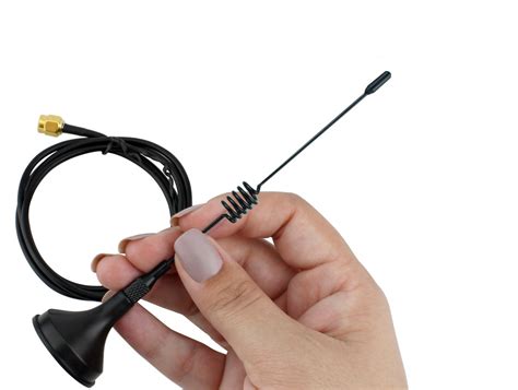 Antena LoRa 433Mhz 5Dbi 18cm com Cabo e Base Magnética - UsinaInfo