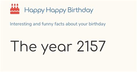 The year 2157: Calendar, history and birthdays