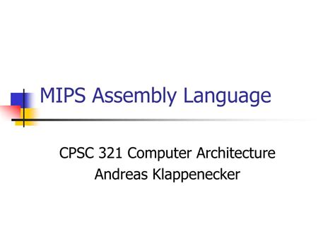 PPT - MIPS Assembly Language PowerPoint Presentation, free download - ID:144403