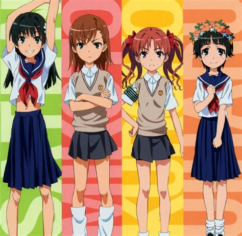 misaka mikoto, shirai kuroko, saten ruiko, and uiharu kazari (toaru ...