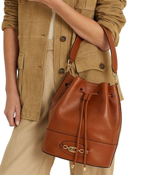 Lauren Ralph Lauren Women's Full-Grain Leather Large Andie Drawstring ...