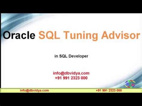 Oracle SQL Tuning Advisor Example - YouTube