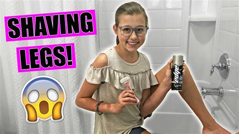 FIRST TIME SHAVING LEGS | TEEN TIPS AND HOW TO SHAVE - YouTube