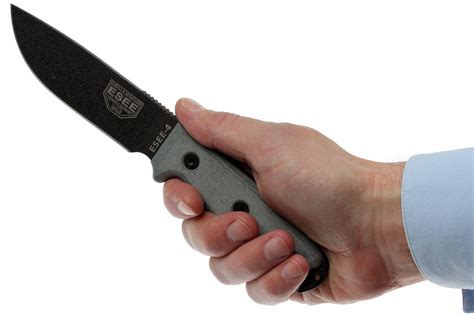 ESEE Model 4 Schwarze Klinge, Grauer Handgriff 4P-KO Survivalmesser ...