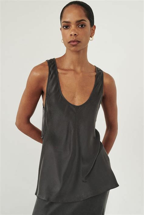 COLETTE PETROL SILK CAMI TOP | Dissh