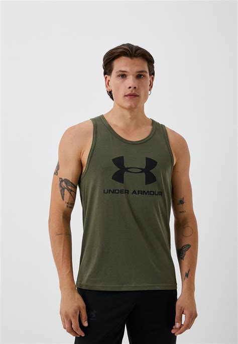 Майка Under Armour SPORTSTYLE LOGO TANK, цвет: хаки, RTLACT807901 ...
