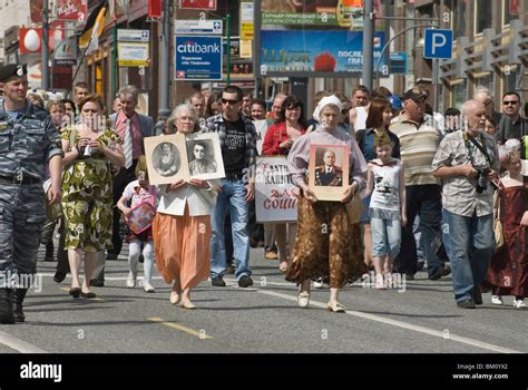 A demonstration of the Russian ultras on the main Moscow street ...