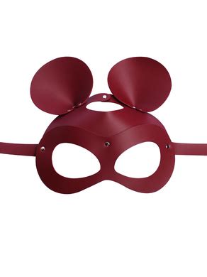 Маска Микки-мауса бордовая из натуральной кожи Erotoys Fetish line, Ero ...