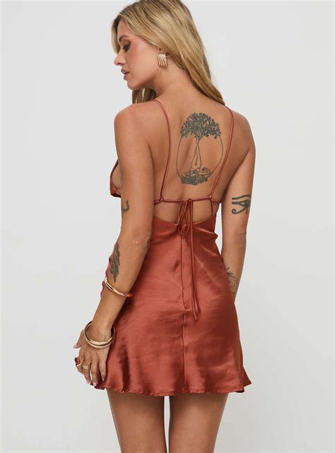 Alexo Mini Dress Rust | Princess Polly USA