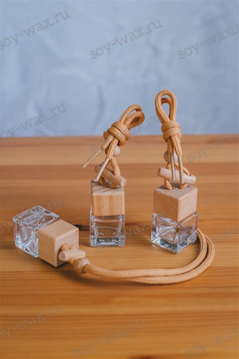Флаконы для автопарфюма с деревянной крышкой