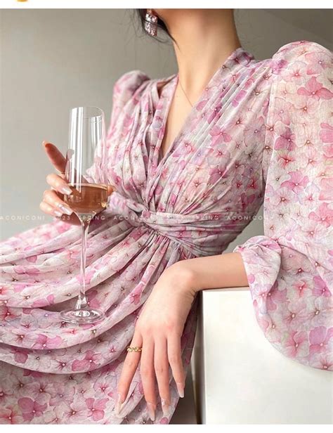 Шифон принт цветы пояс платье в пол | Floral mini dress, Gown dress ...