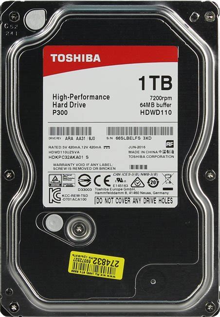 Жесткий диск Toshiba P300 1 Тб HDWD110EZSTA SATA - купить, цена и ...