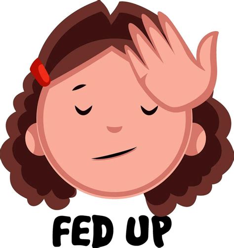 Fed up girl, illustration, vector on white background. 35034548 Vector Art at Vecteezy