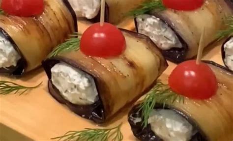 Рулетики из баклажан с сыром и орехами простой рецепт пошаговый