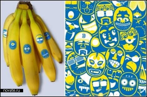 Оригинальные наклейки для бананов. Креатив от компании Chiquita