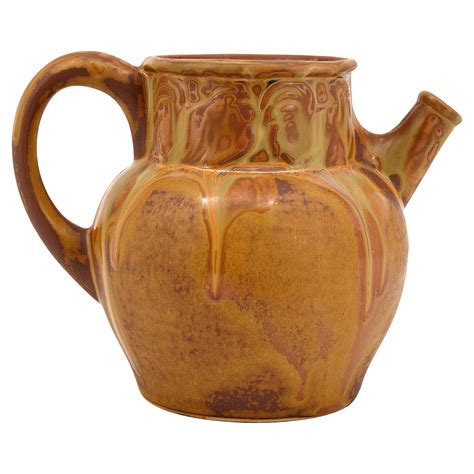 A Fine Signed Turner Stoneware Covered Pitcher For Sale at 1stDibs