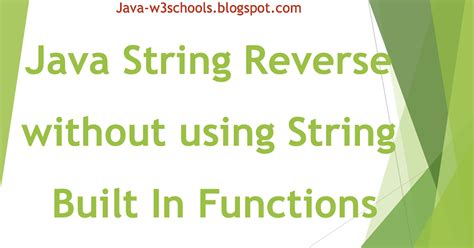 Java Program To Reverse A String Without Using String Inbuilt Function ...