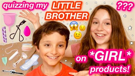 quizzing my LITTLE BROTHER on GIRL PRODUCTS!! *really funny* - YouTube