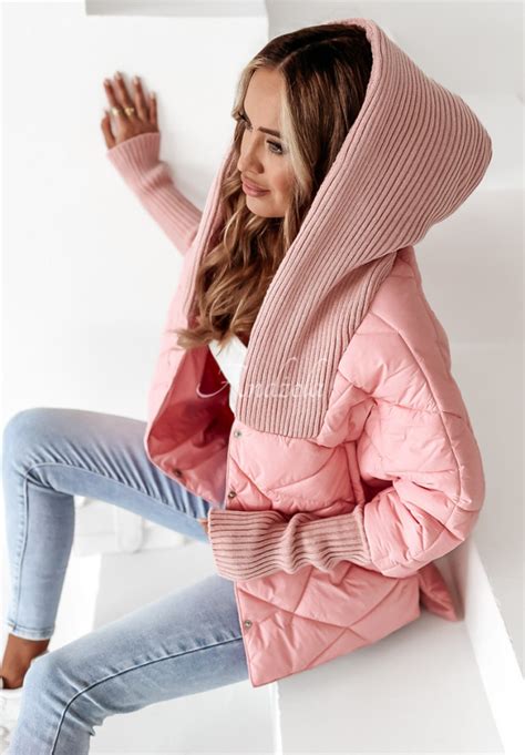 Oversize-Jacke mit Kapuze Sancha Puderrosa - Andżela Online Shop