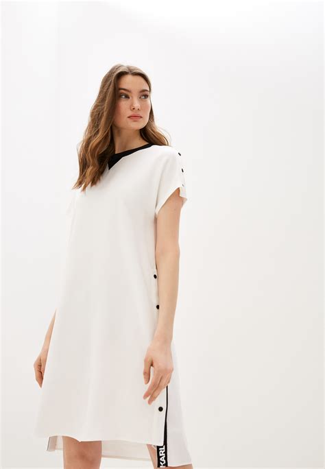 Платье Karl Lagerfeld, цвет: белый, KA025EWHEXI6 — купить в интернет ...