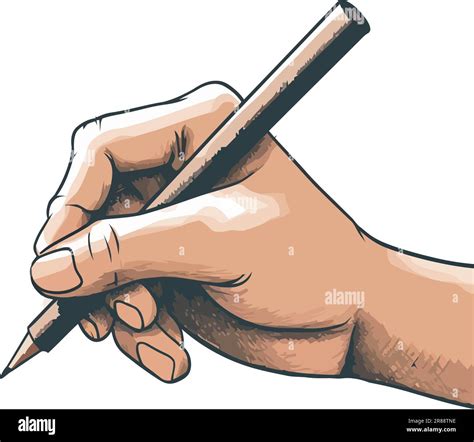 Hand holding pen, sketching a pencil drawing Stock Vector Image & Art - Alamy