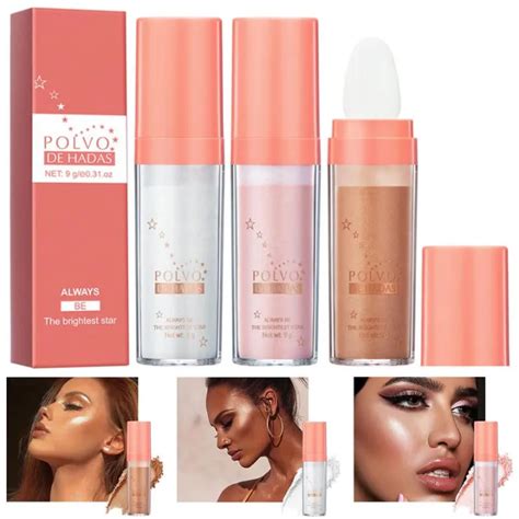 3Pcs Highlight Patting Powder Sparkle Highlight Powder Stick with ...